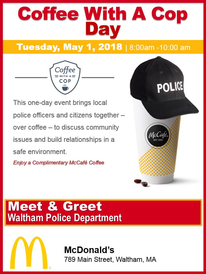 Save the date & join the Waltham Police Dept. for their next “Coffee ...